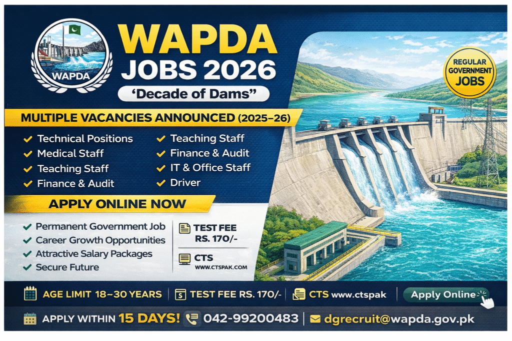 WAPDA Jobs 2025-26 – Latest CTS Apply Online