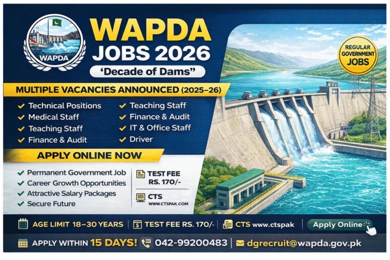 WAPDA Jobs 2025-26 – Latest CTS Apply Online