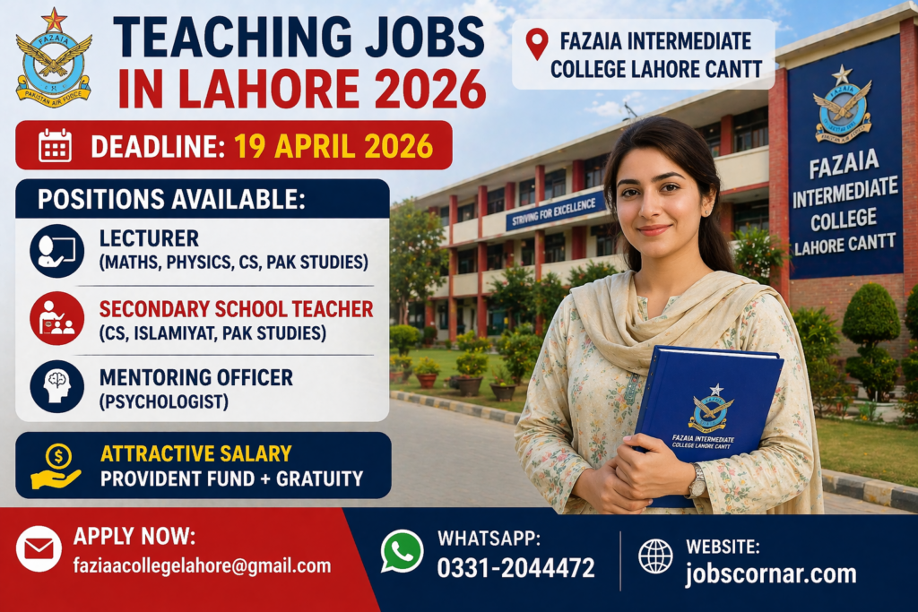 Teaching Jobs in Lahore 2026 – Apply Now - JOBS CORNAR