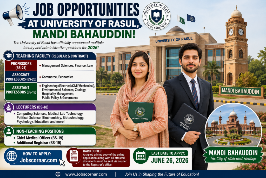 Latest Jobs in Mandi Bahauddin 2026 Apply Now - JOBS CORNAR
