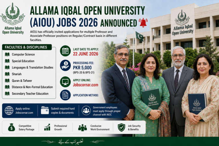 Allama Iqbal Open University AIOU Jobs 2026- Apply Now