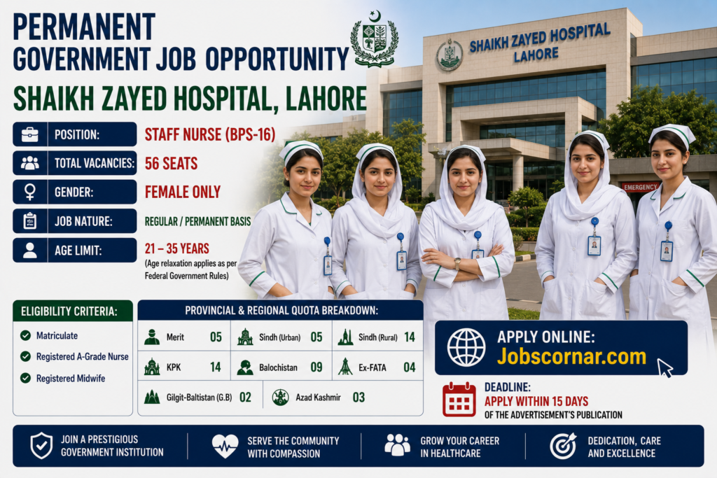 Nurses Jobs 2026 in SZH Lahore Apply Now - JOBS CORNAR